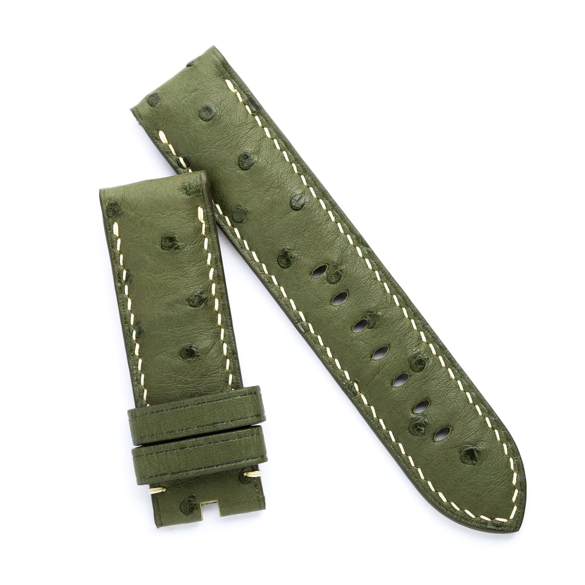 Olive Ostrich Watch Strap | CENTURY WATCH STRAPS – Century Watch Straps